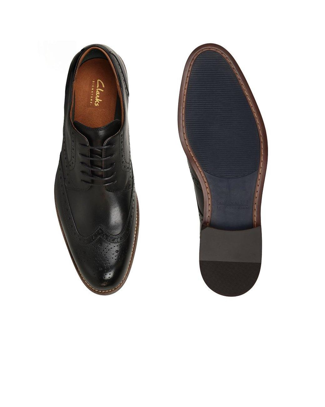 Clarks Craftremi Tip Formal Brogues in Black for Men | Lyst UK