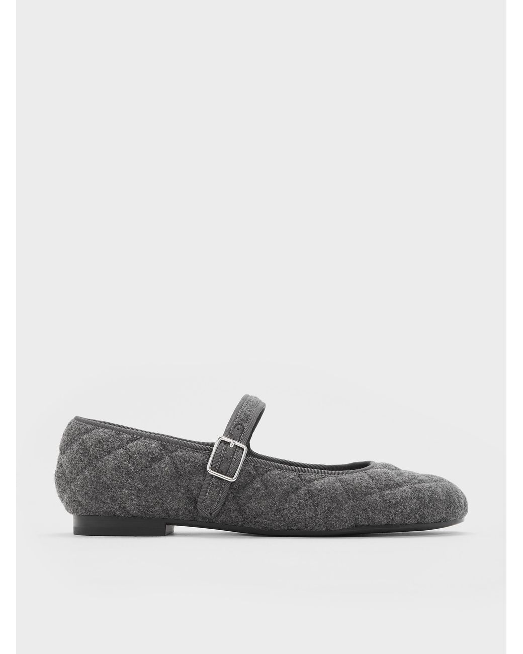Charles & Keith Carmel Felt Quilted Mary Jane Flats in White | Lyst