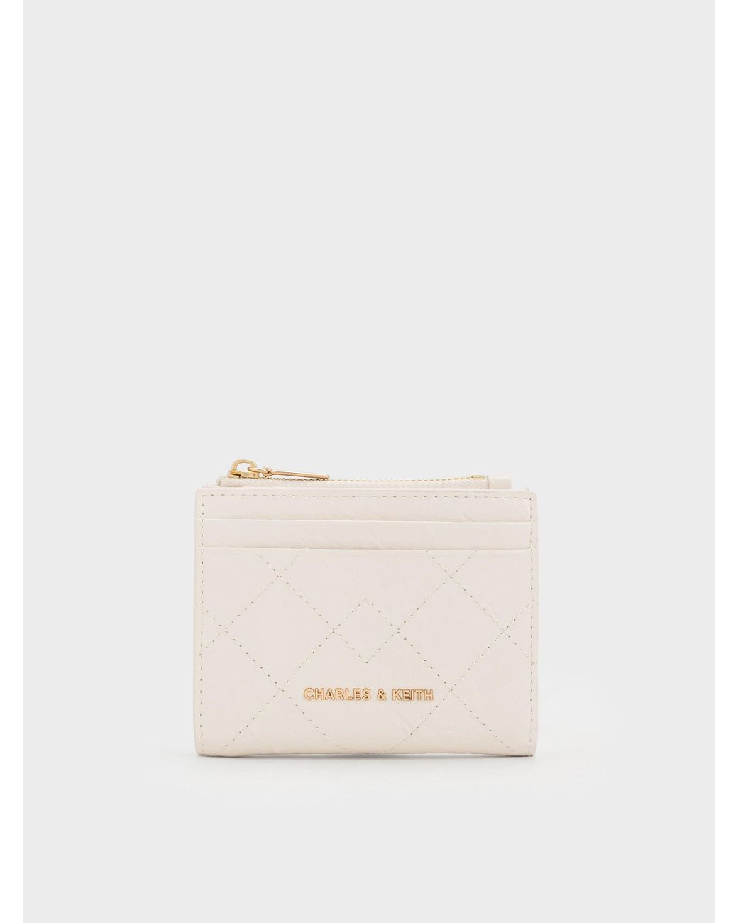 Charles & Keith Duo Quilted Small Wallet in Natural | Lyst UK