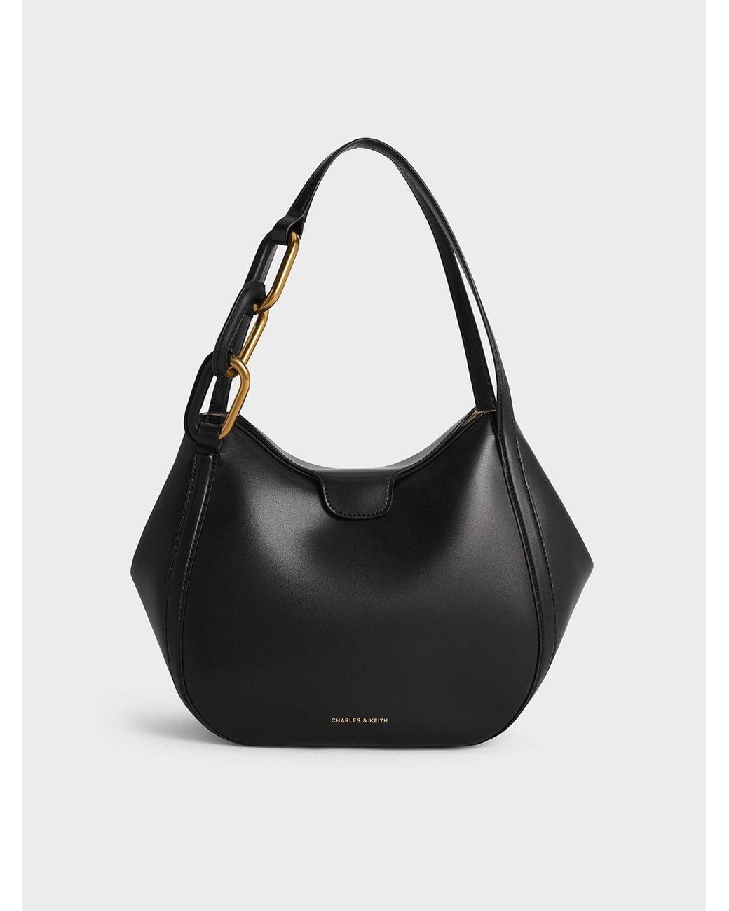 Charles & Keith Kora Metallic-accent Tote Bag in Black | Lyst