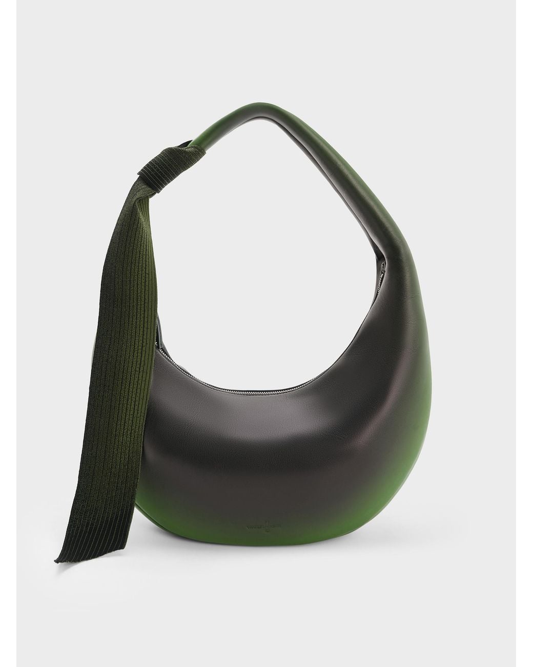 Charles & Keith Toni Gradient Knotted Crescent Hobo Bag in Gray | Lyst