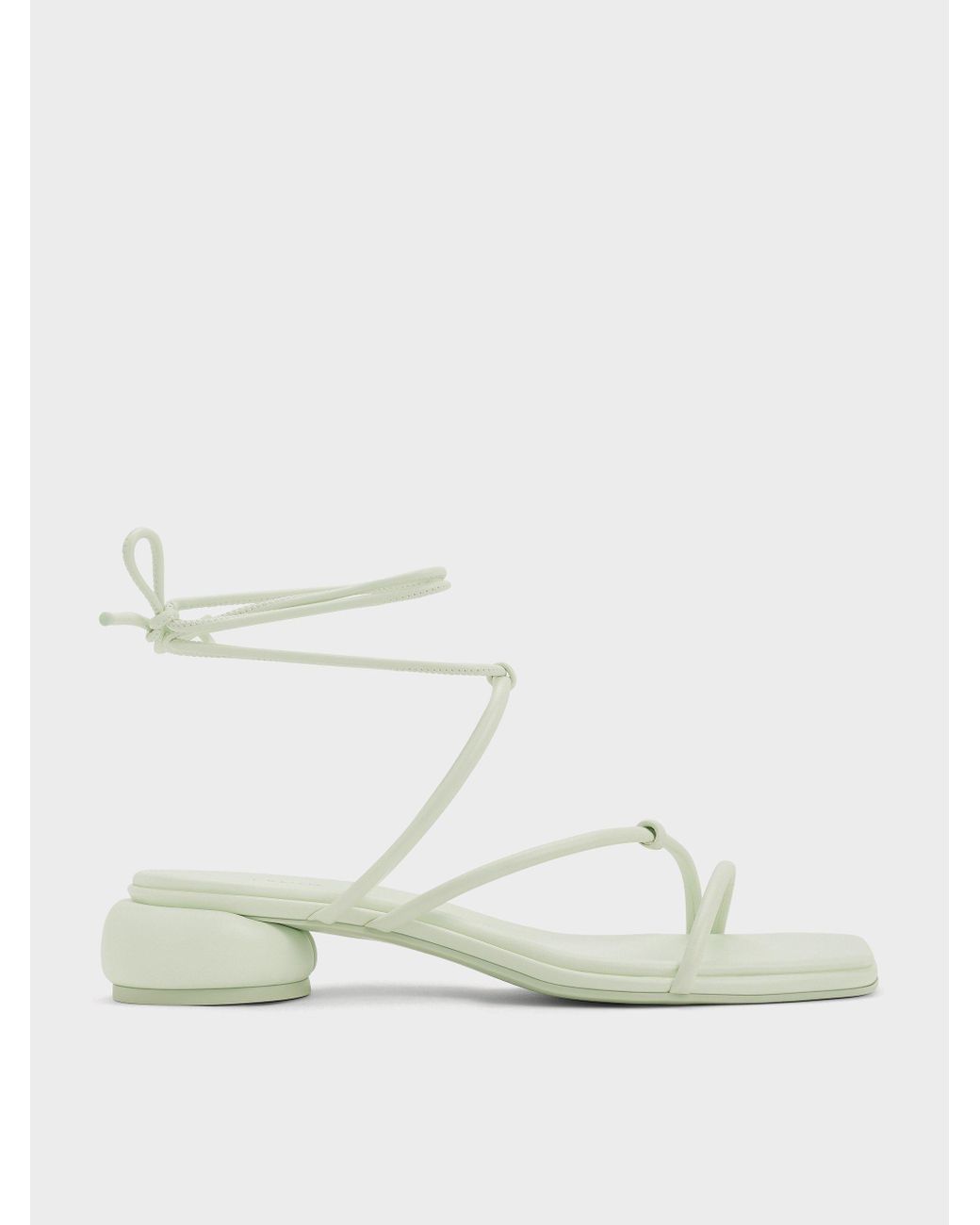 Charles & Keith Strappy Tie-around Sandals in Natural | Lyst