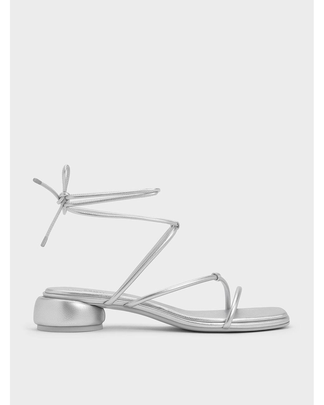 Charles & Keith Strappy Tie-around Sandals in Natural | Lyst