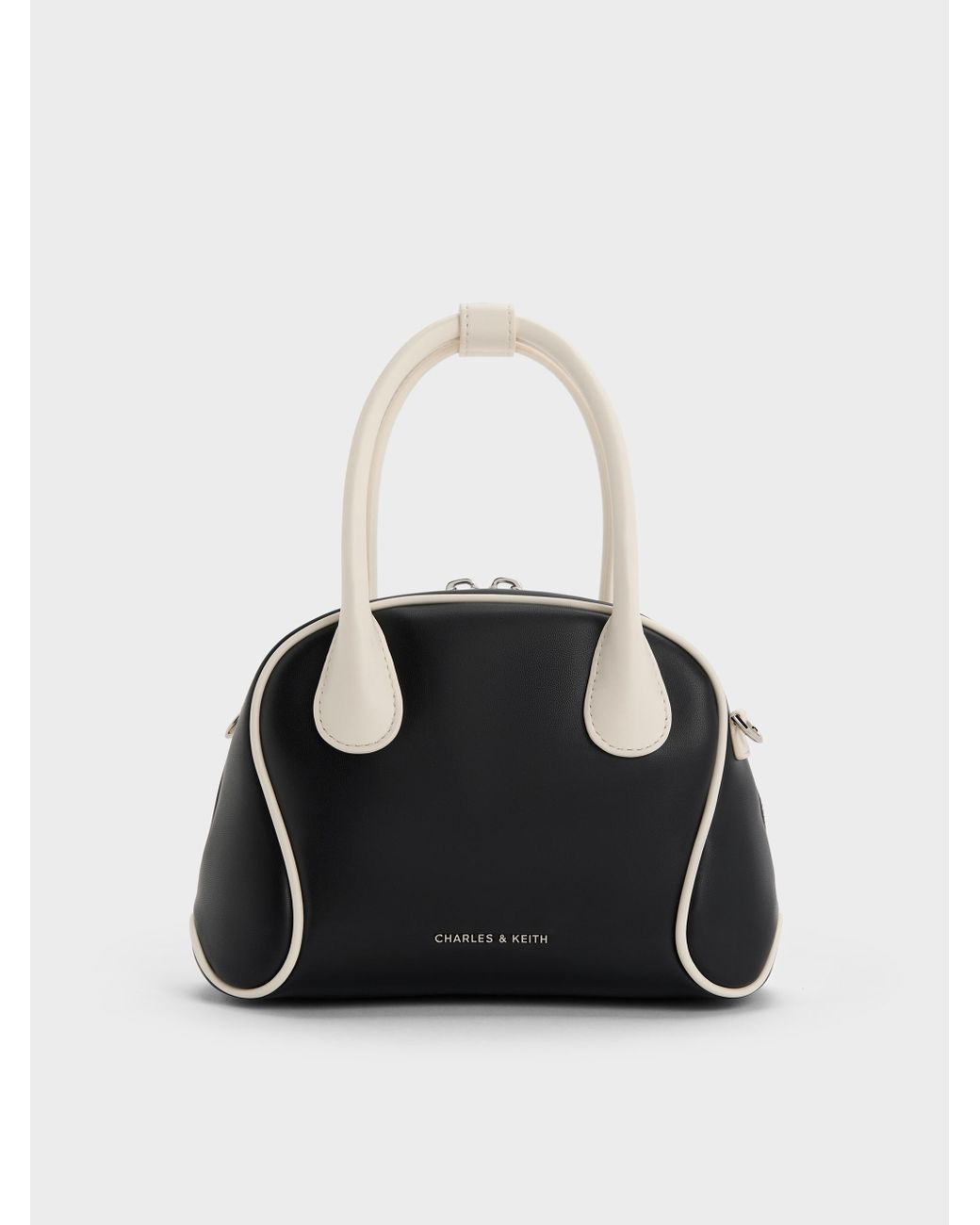 Charles & Keith Nelly Two-tone Bowling Bag in Black | Lyst UK