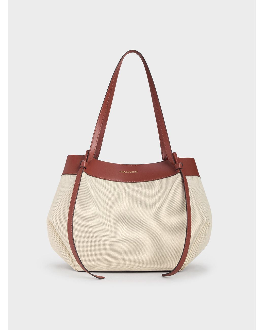 Charles & Keith Calla Canvas Tote Bag in White | Lyst UK