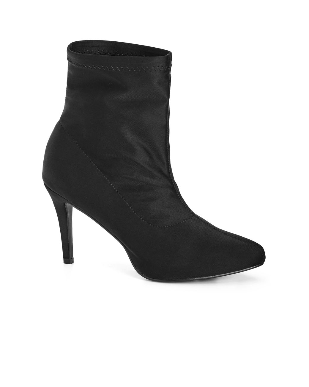 City Chic Plus Size Wide Fit Sassy Sock Boot in Black | Lyst