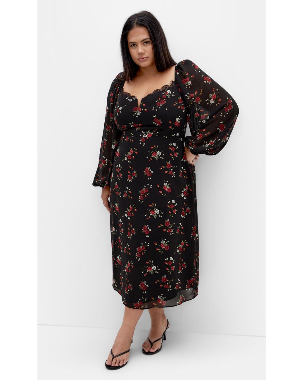 City Chic Plus Size Orla Print Midi Dress In Black Lyst