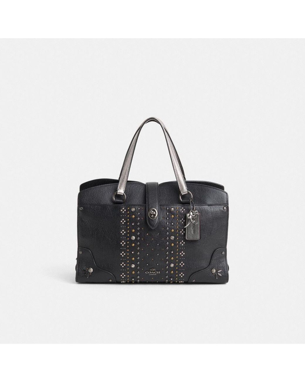 COACH Upcrafted Mercer Satchel 30 With Bandana Rivets in Black | Lyst