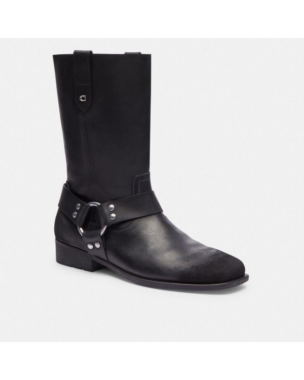 COACH Tara Biker Boot in Black | Lyst