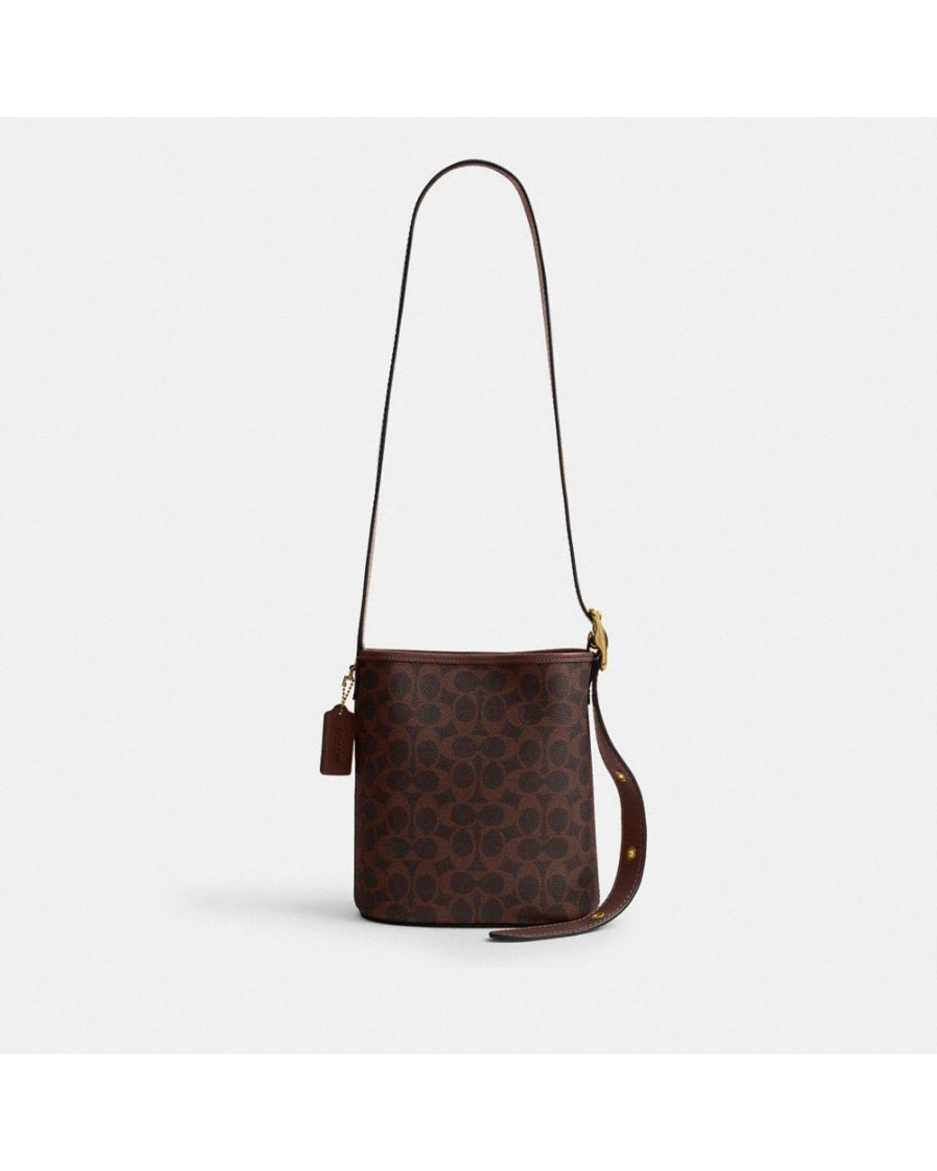 COACH Bleecker Bucket Bag 21 In Signature Canvas in Brown | Lyst