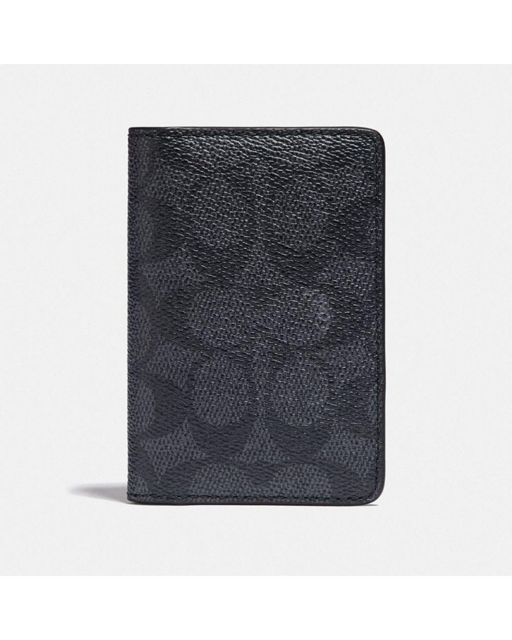COACH Card Wallet In Signature Canvas With Colorblock Interior for Men ...
