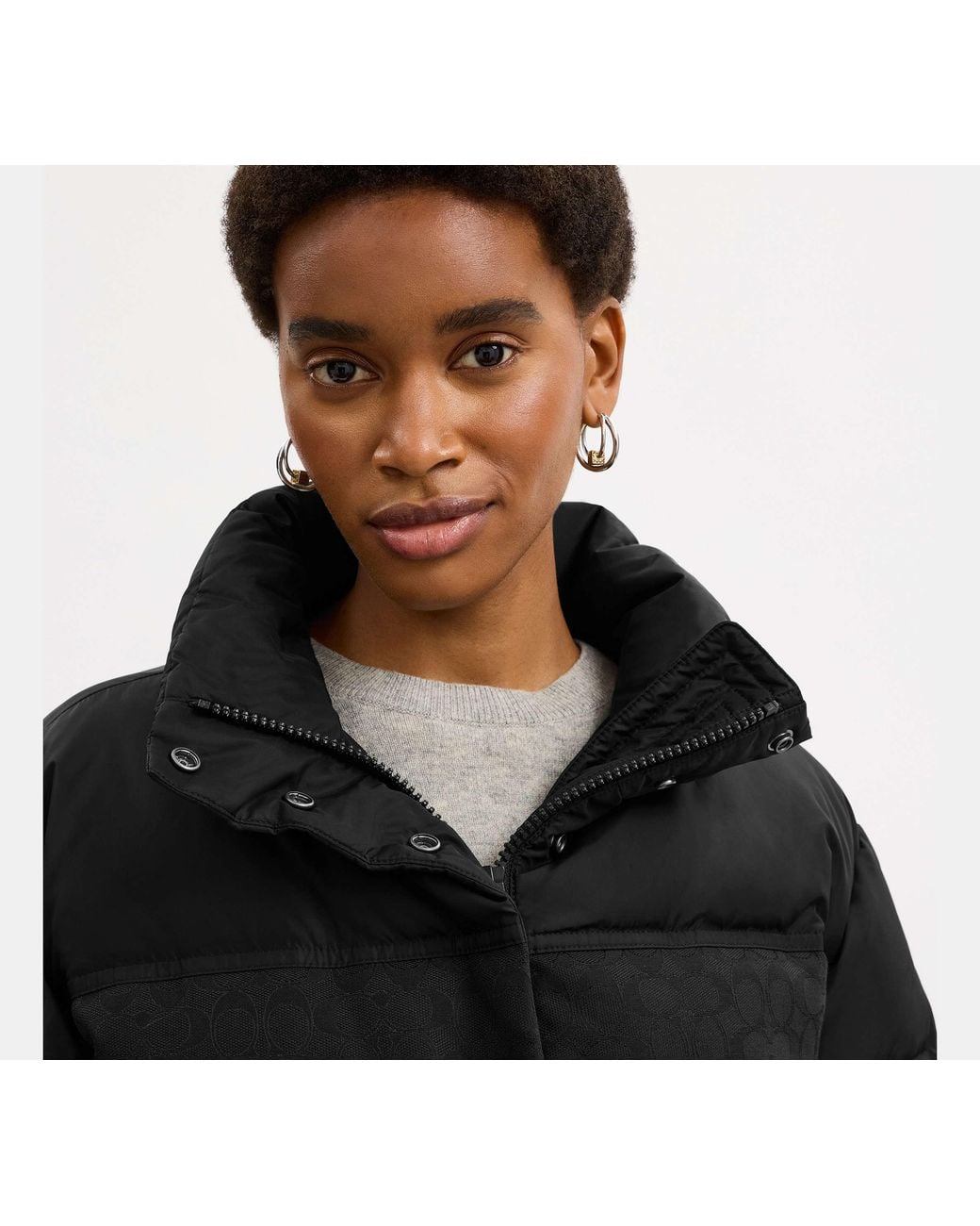 COACH Signature Down Jacket in Black | Lyst UK