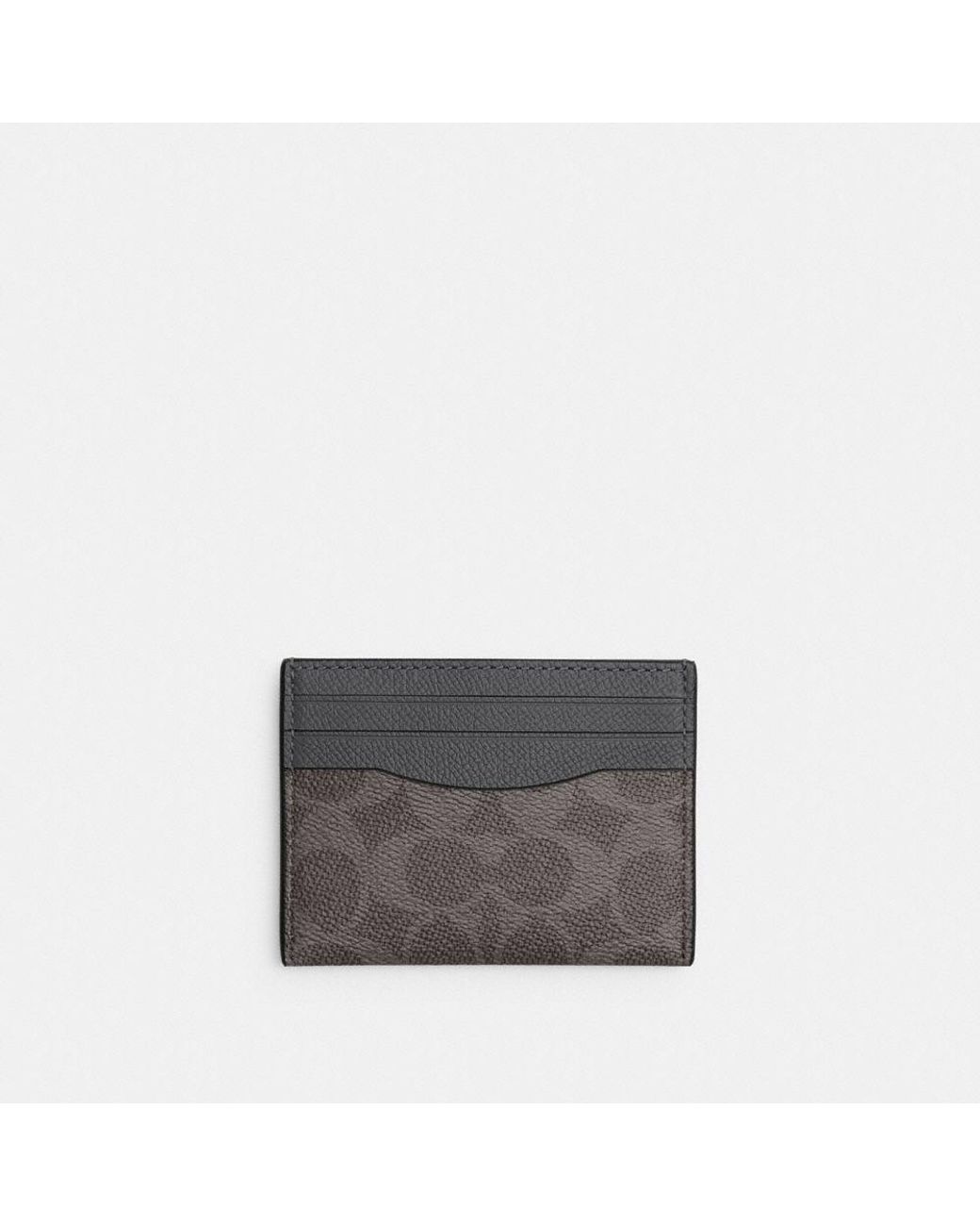 COACH Card Case In Signature Canvas in Gray for Men | Lyst