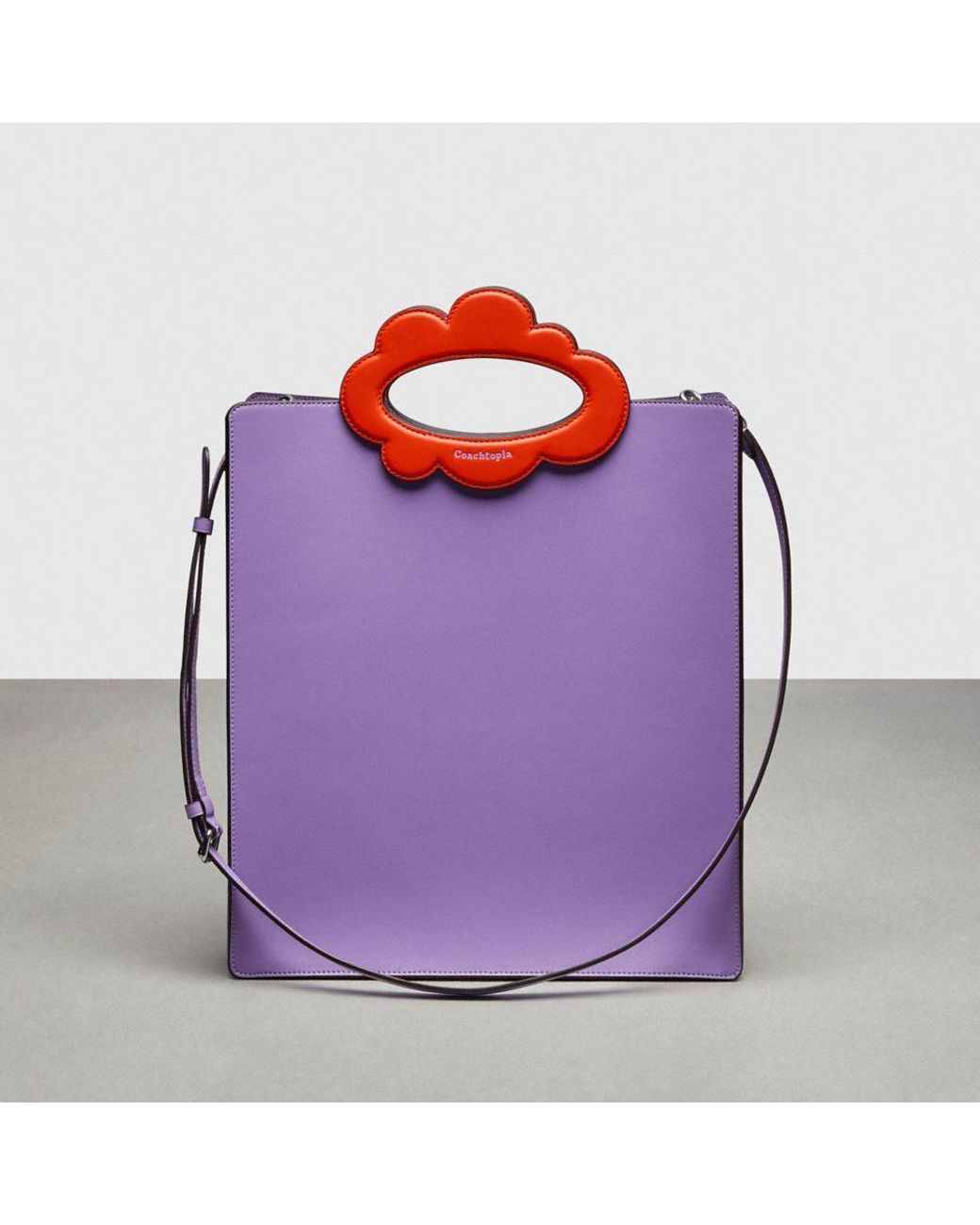 COACH Cloud Handle Tote In Topia Leather in Purple | Lyst