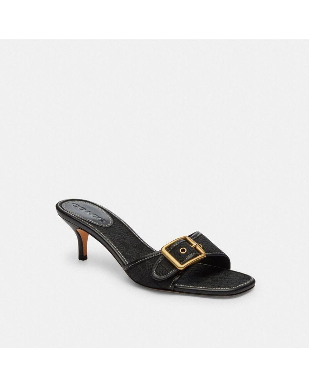 COACH Margot Kitten Heeled Mules in Black | Lyst