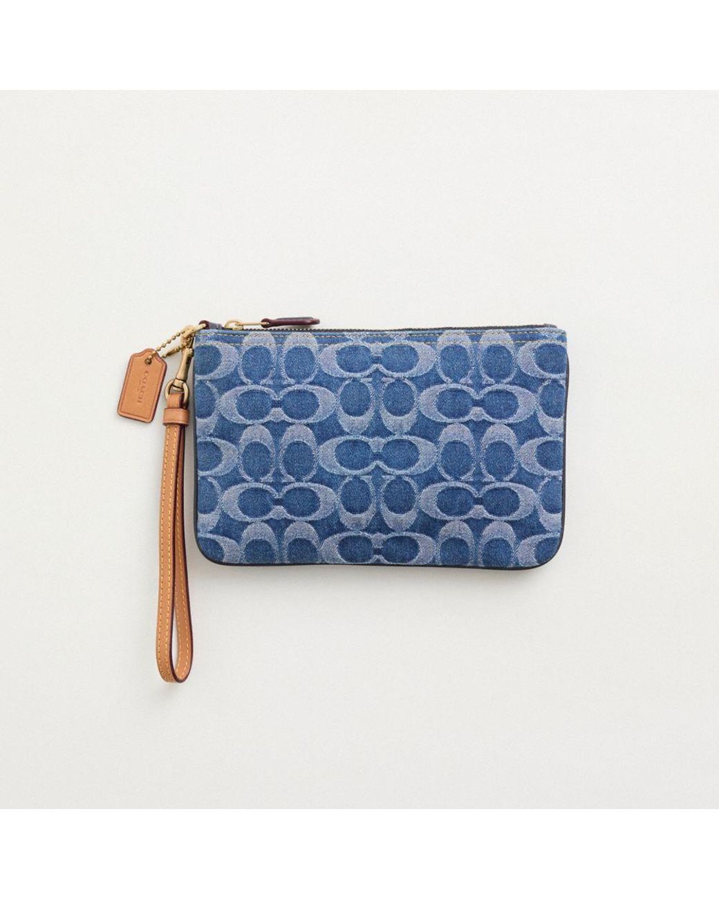 COACH Restored Small Wristlet In Signature Denim in Blue | Lyst
