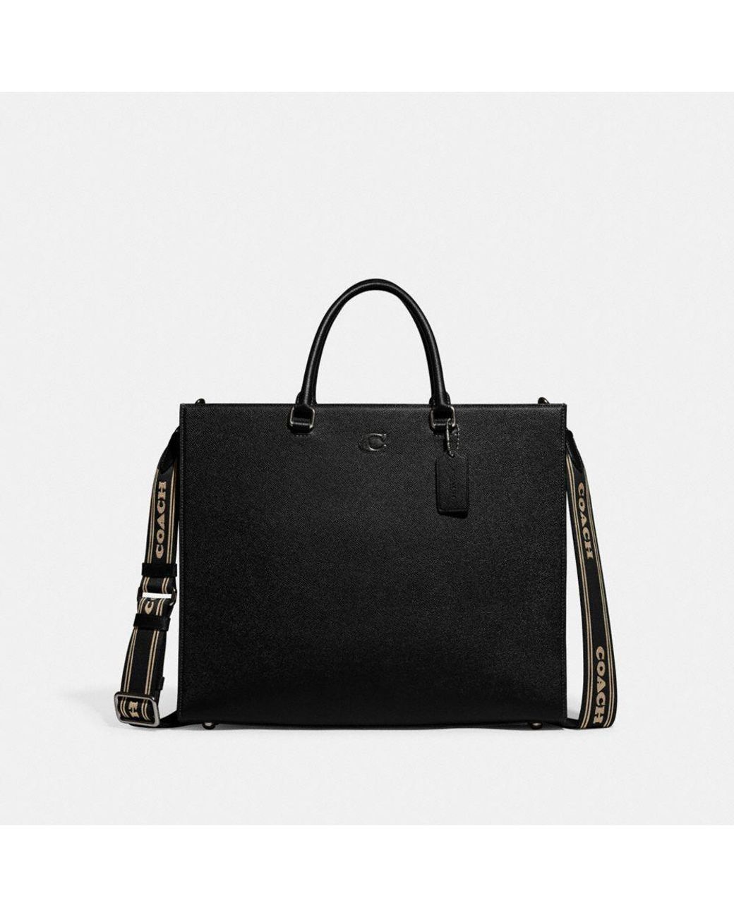 COACH Tote Bag 40 With Signature Canvas in Black | Lyst