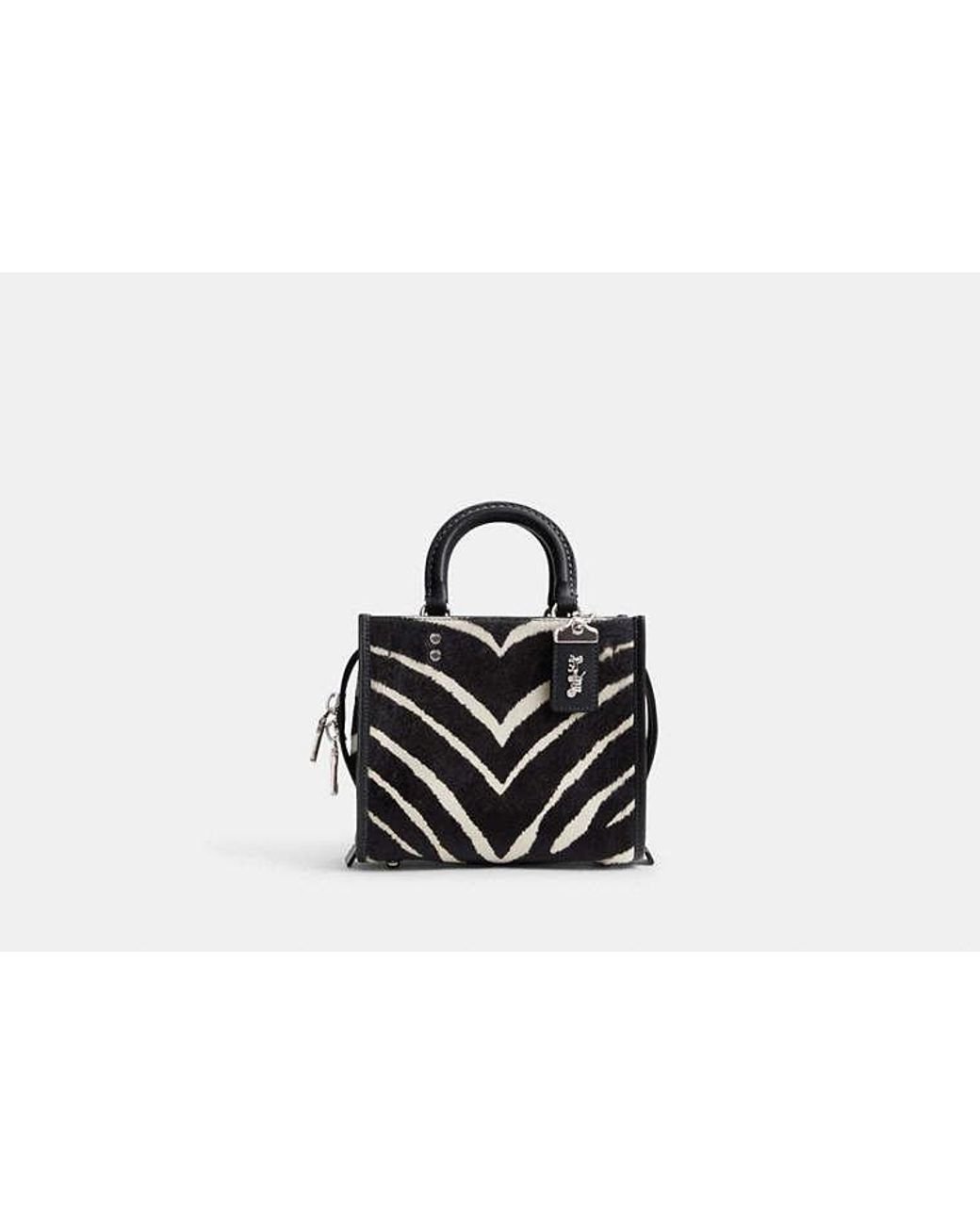 COACH Rogue 20 In Haircalf With Zebra Print in Black | Lyst