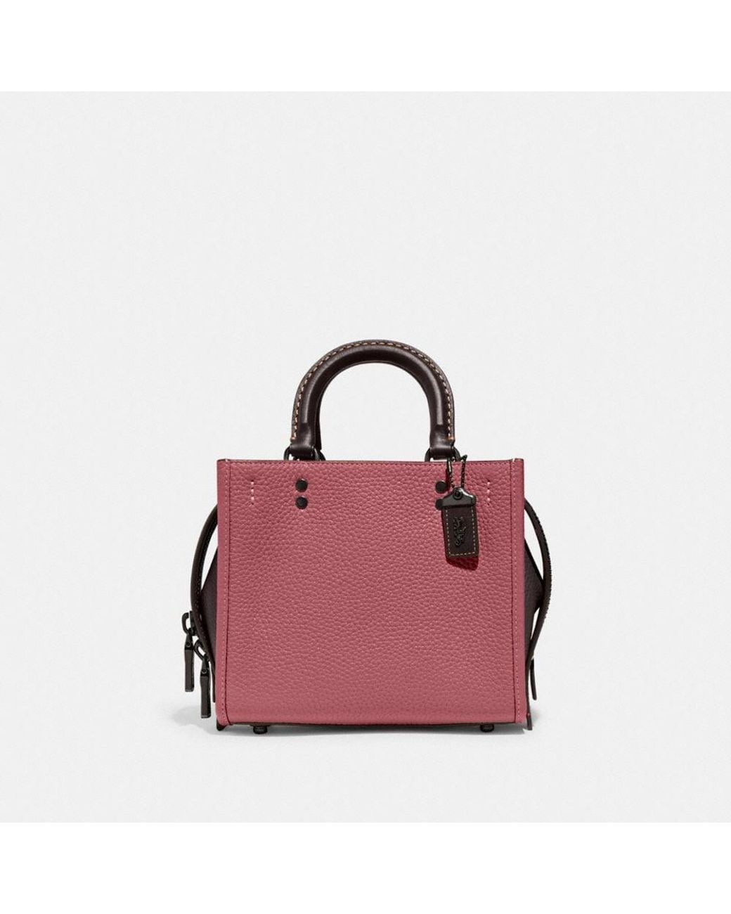 COACH Rogue 20 In Colorblock Regenerative Leather in Pink | Lyst