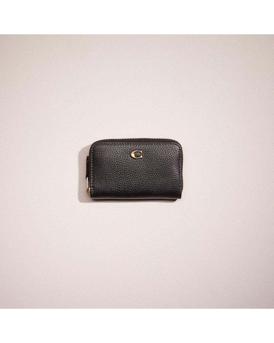 COACH Restored Essential Small Zip Around Card Case in Black | Lyst