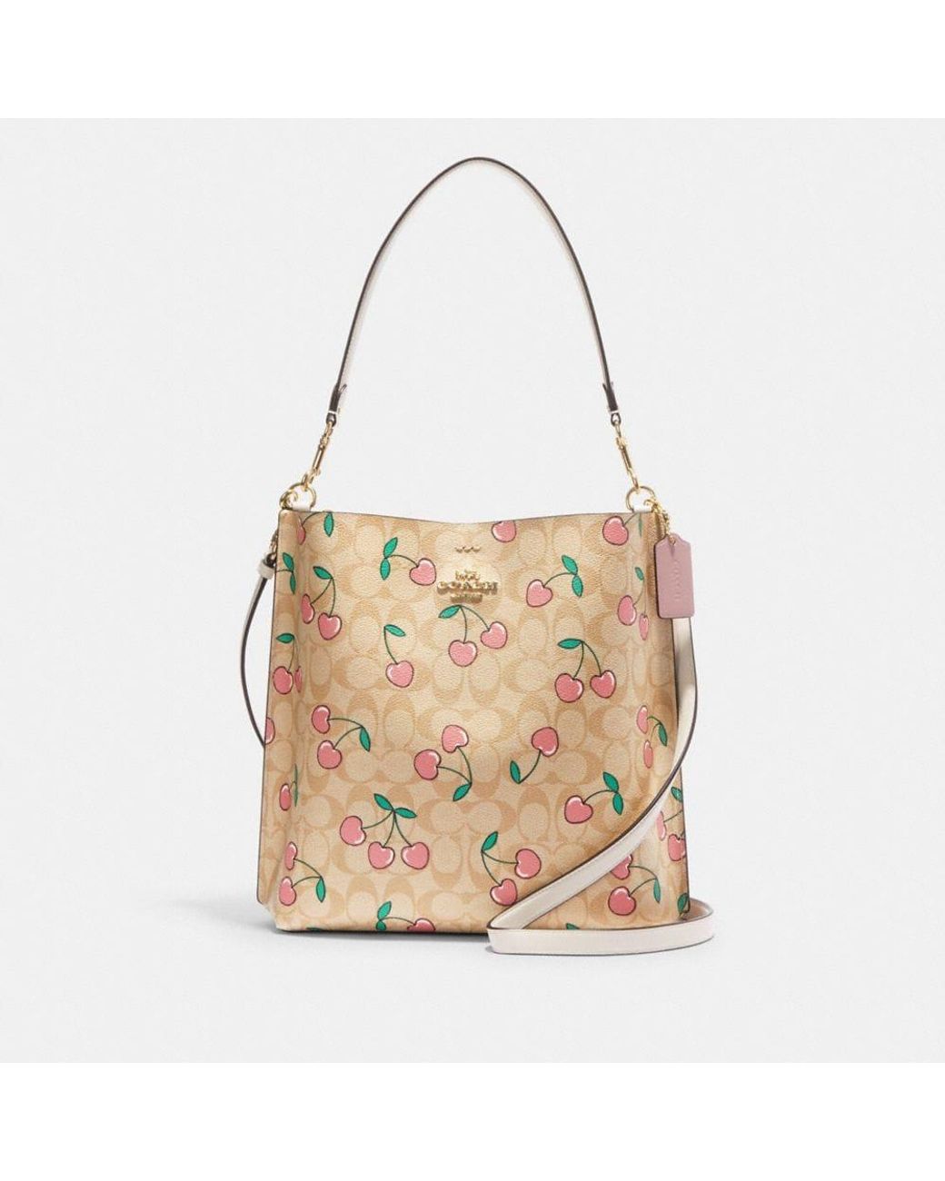 Bolso bucket Mollie en lona de firma con estampado de corazones de ...