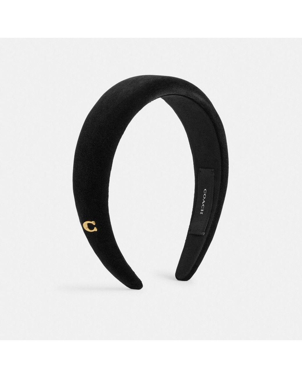 COACH Velvet Headband in Black | Lyst