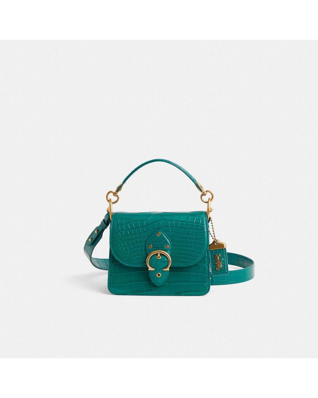 COACH Restored Beat Shoulder Bag 18 In Alligator in Green | Lyst