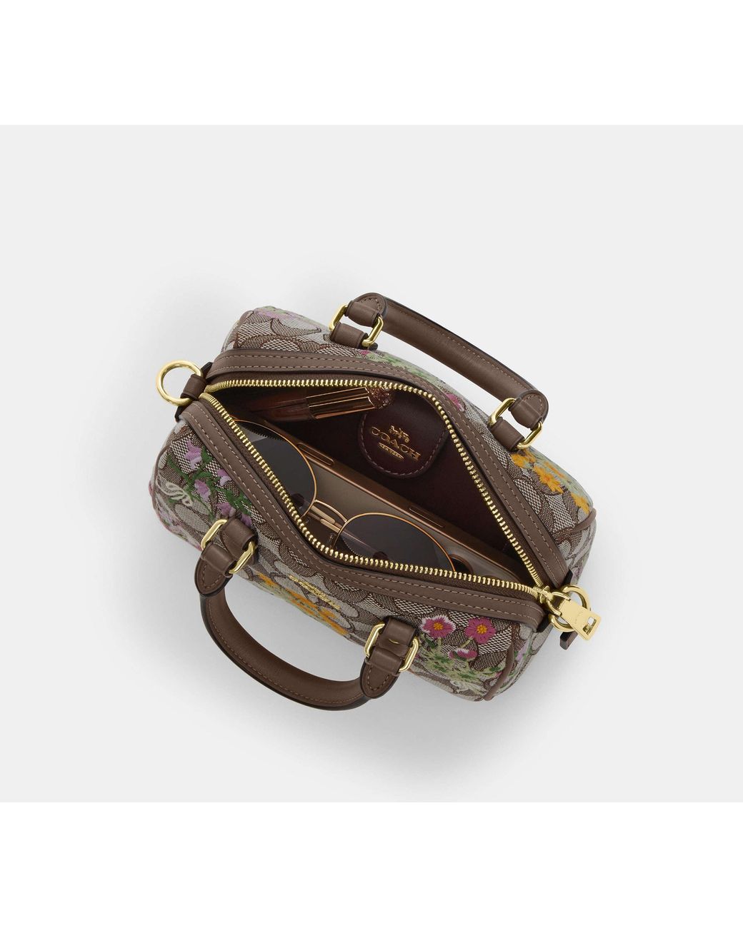 COACH Mini Rowan Crossbody Bag With Floral Embroidery in Black | Lyst UK