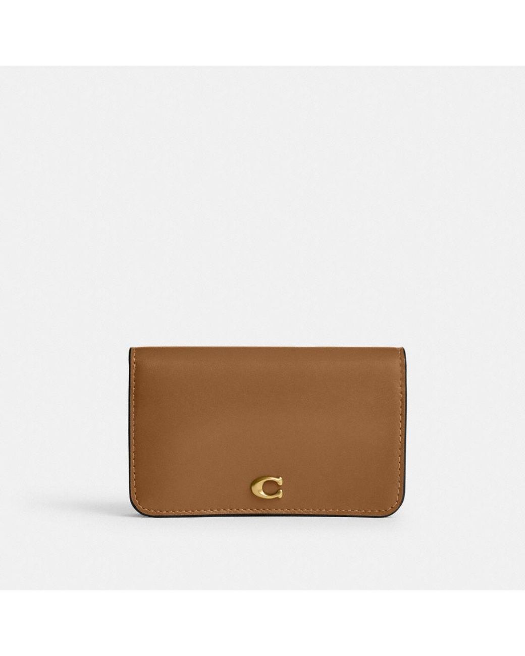 COACH Essential Slim Card Case in Brown | Lyst
