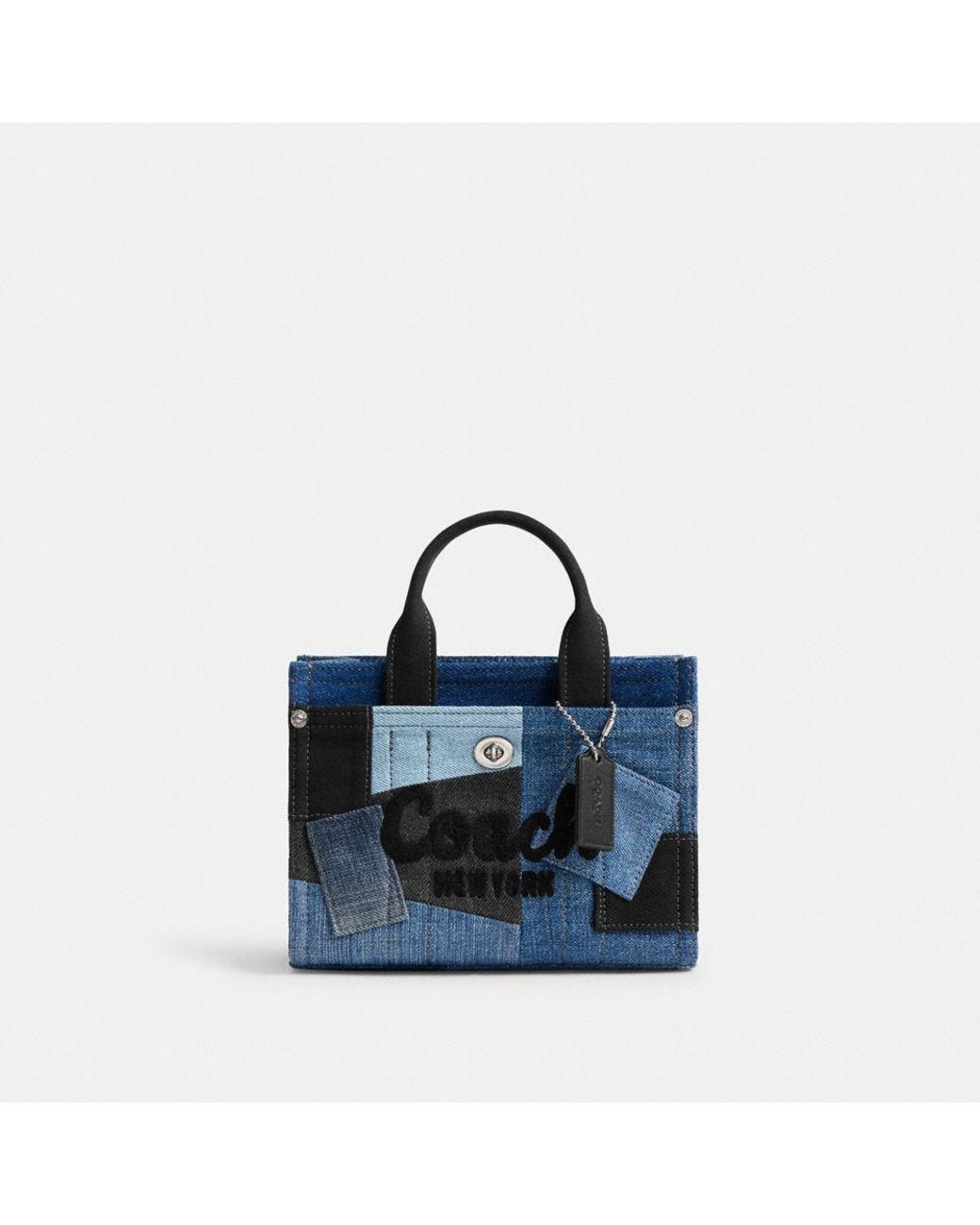 COACH Cargo Tote Bag 20 With Patchwork in Blue | Lyst
