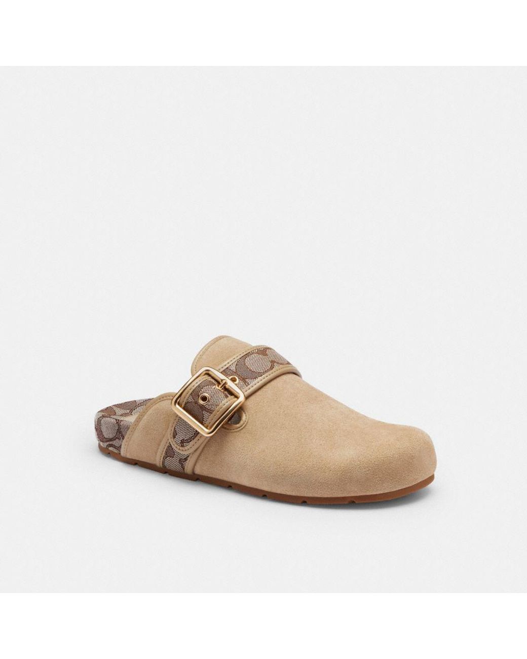 COACH Archival Buckle Clog in Natural | Lyst