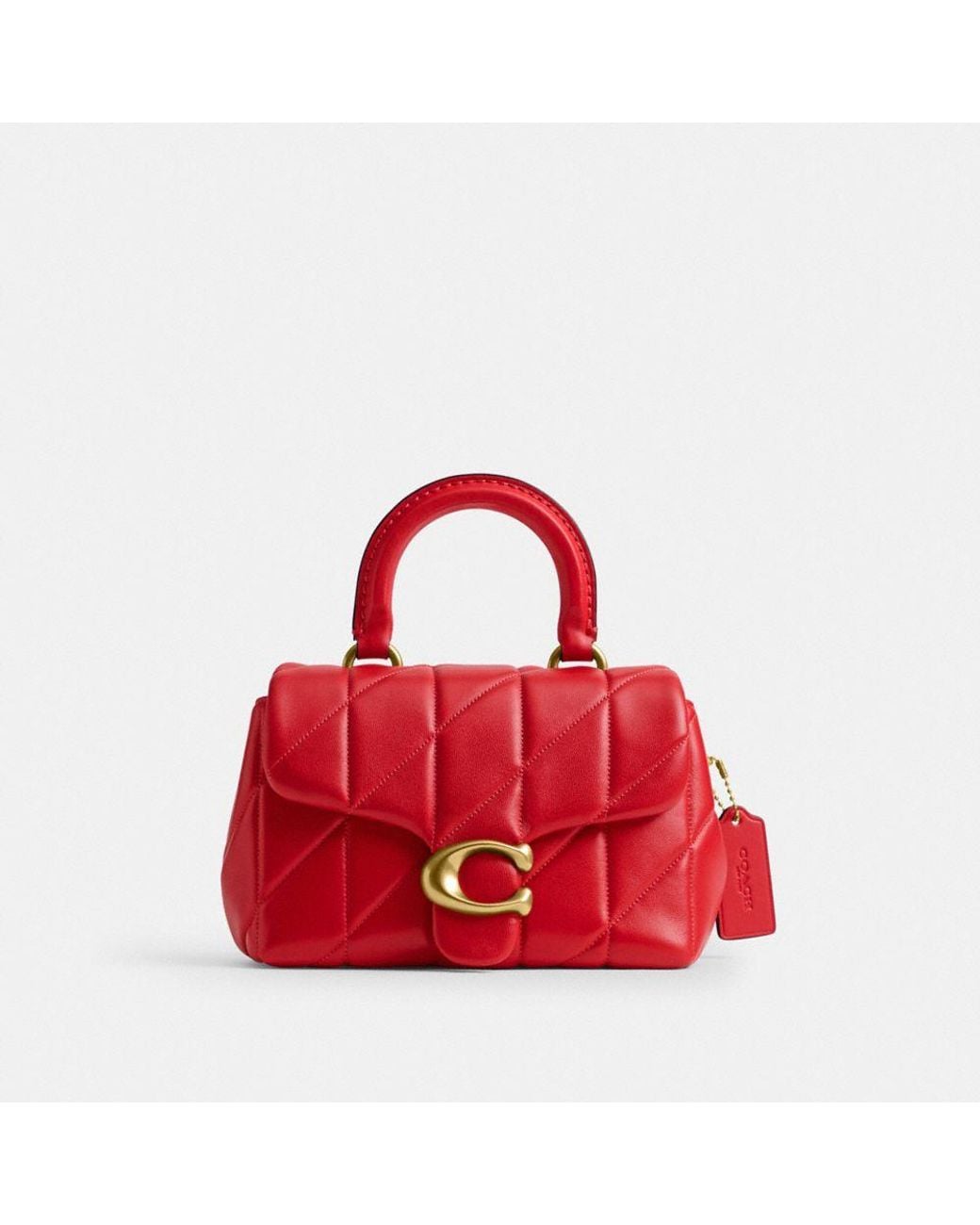 COACH Tabby Top Handle Bag With Quilting in Red | Lyst
