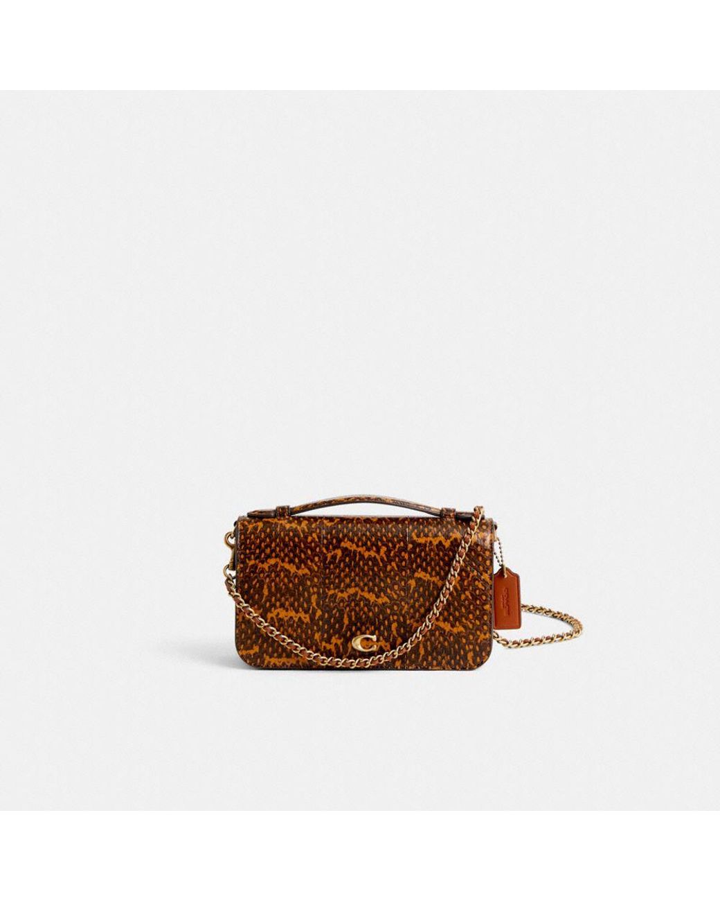 COACH Restored Bea Crossbody Bag In Snakeskin in Brown | Lyst