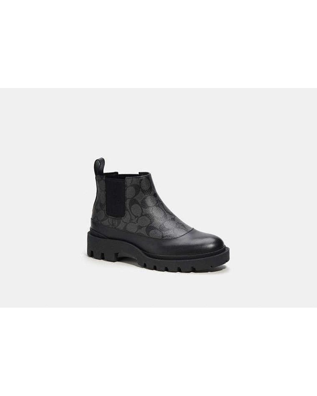 COACH Citysole Chelsea Boot In Signature Canvas in Black for Men | Lyst UK