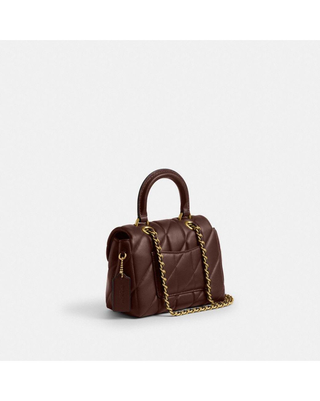 COACH Tabby Top Handle Bag With Quilting in Brown | Lyst