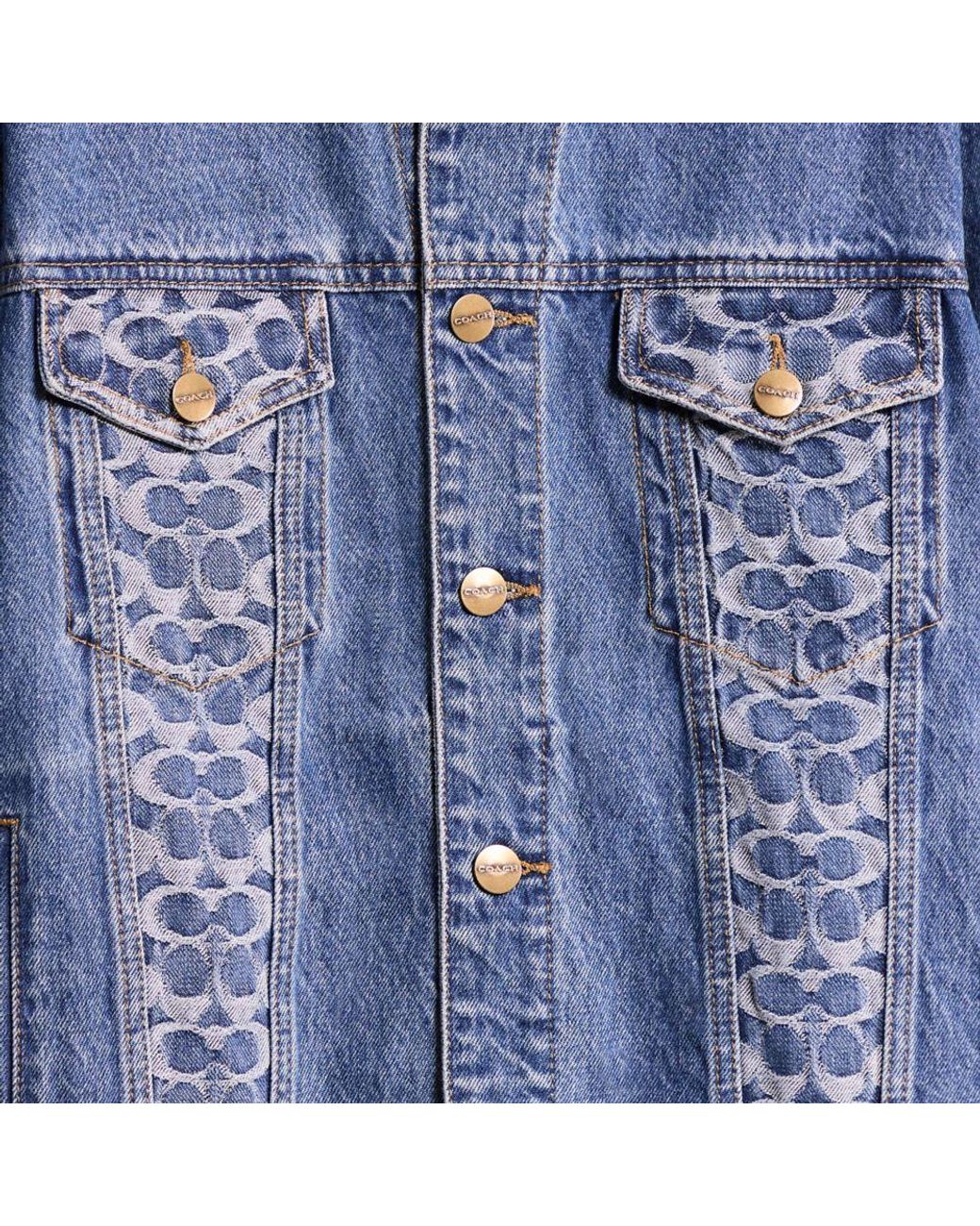 COACH Restored Oversized Signature Denim Jacket in Blue | Lyst