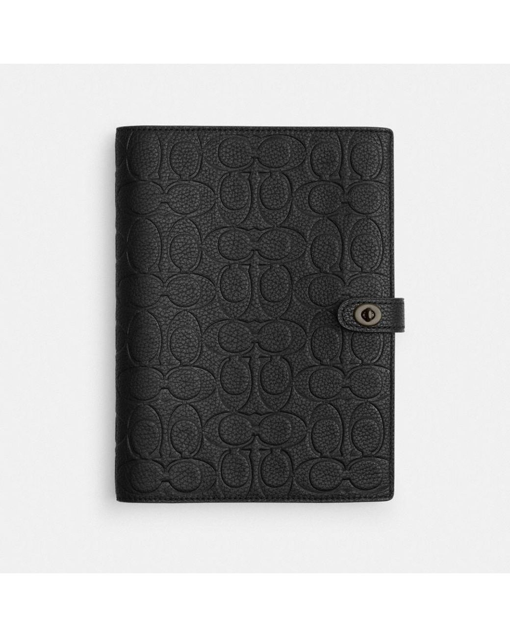 COACH Notebook In Signature Leather in Black | Lyst