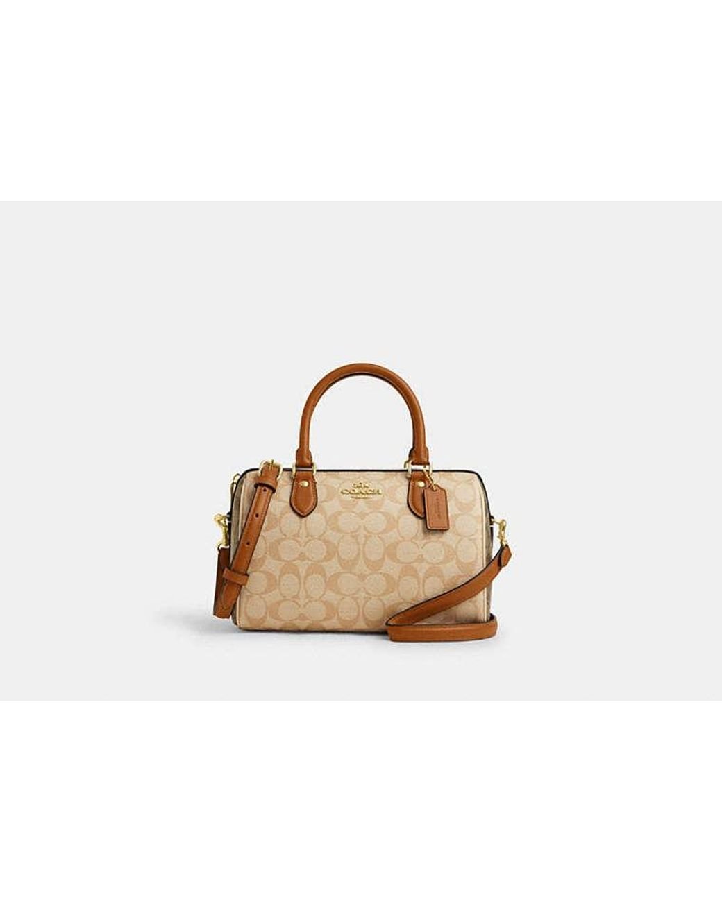 COACH Rowan Satchel Bag In Blocked Signature Canvas in Black | Lyst