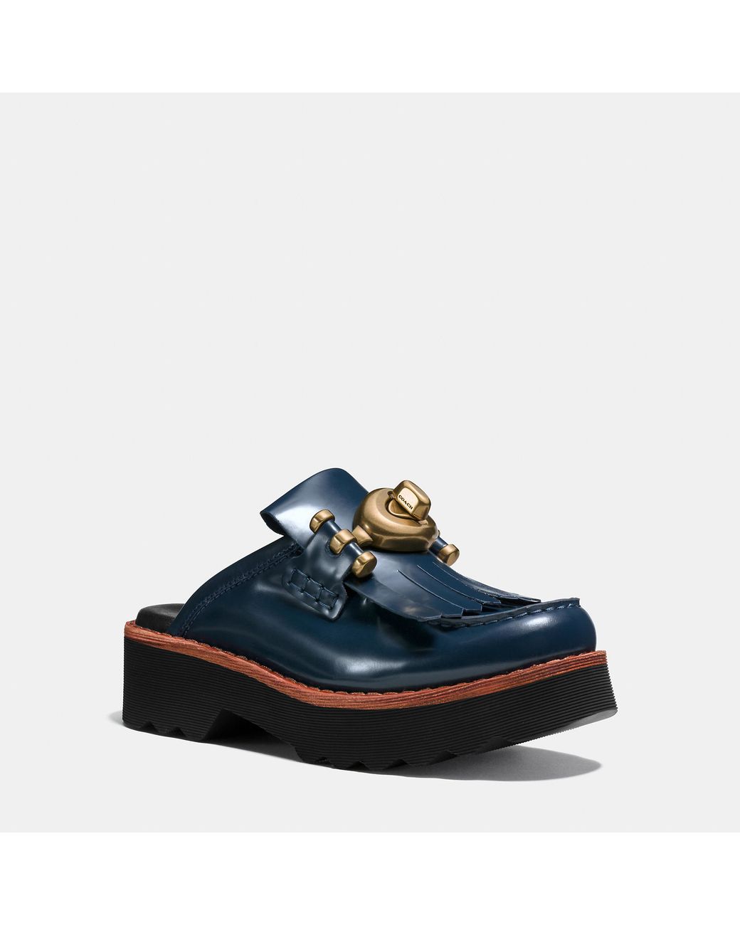 COACH Turnlock Creeper Slide in Black | Lyst