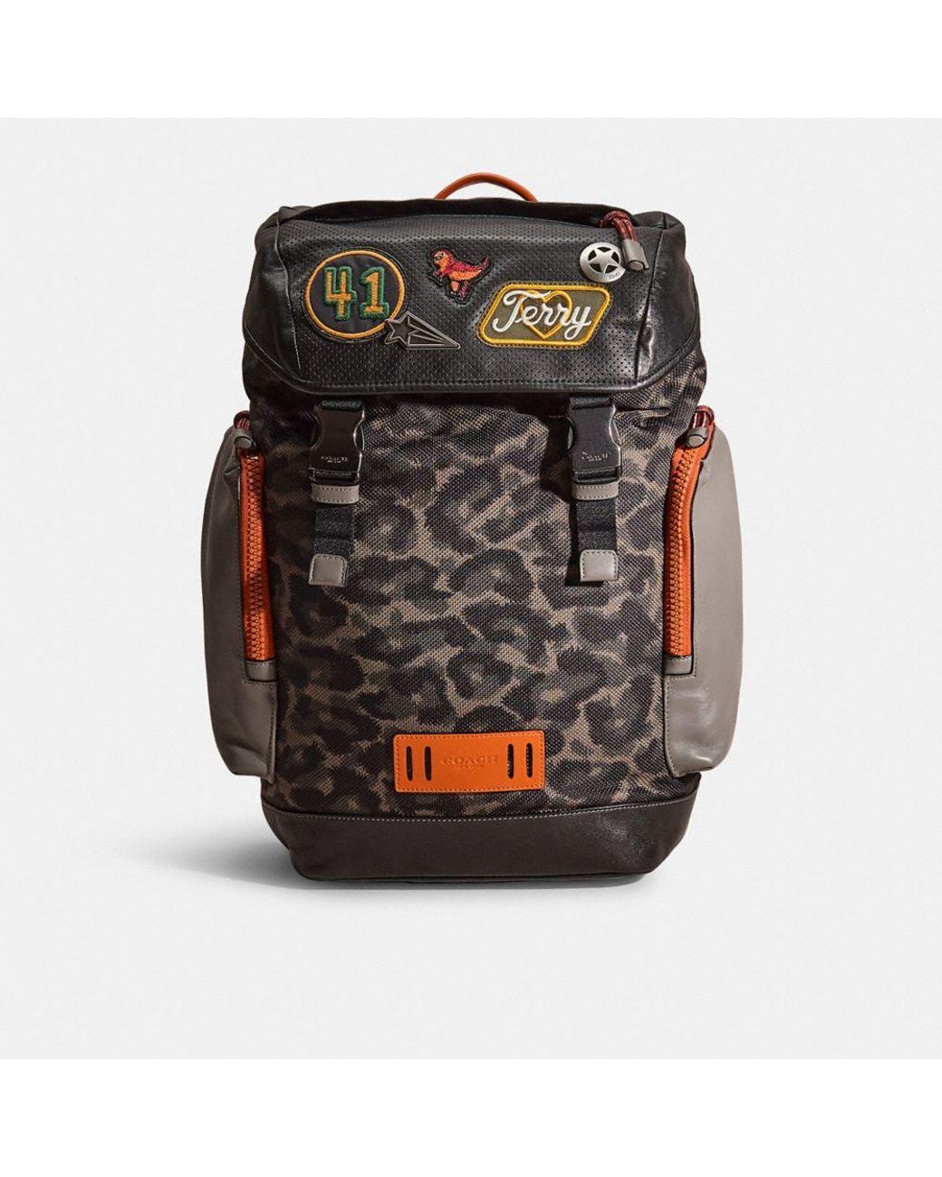 COACH Upcrafted Ranger Backpack With Camo Script Print in Gray for Men ...