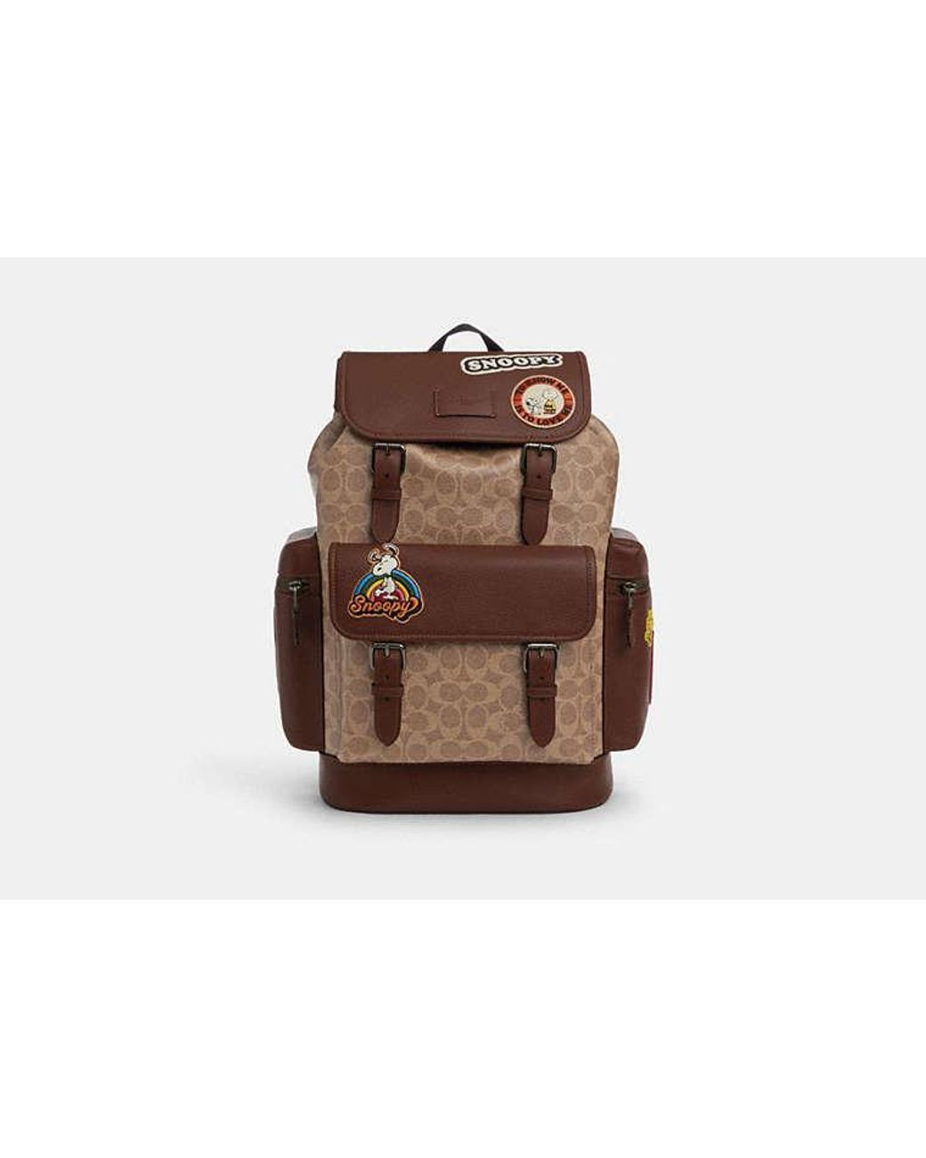 COACH Coach X Peanuts Sprint Backpack With Patches in Brown for Men ...