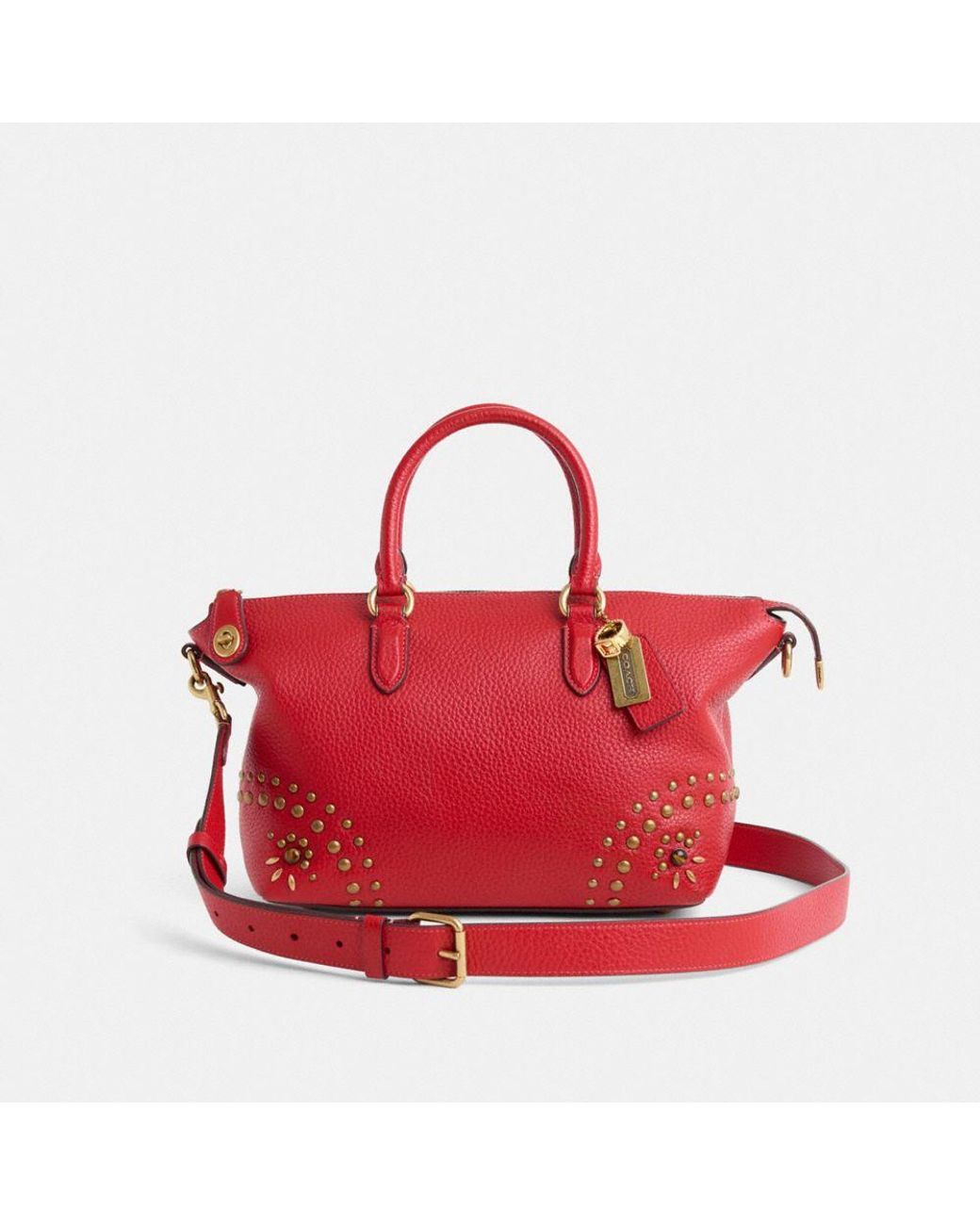 COACH Upcrafted Cara Satchel Bag in Red | Lyst