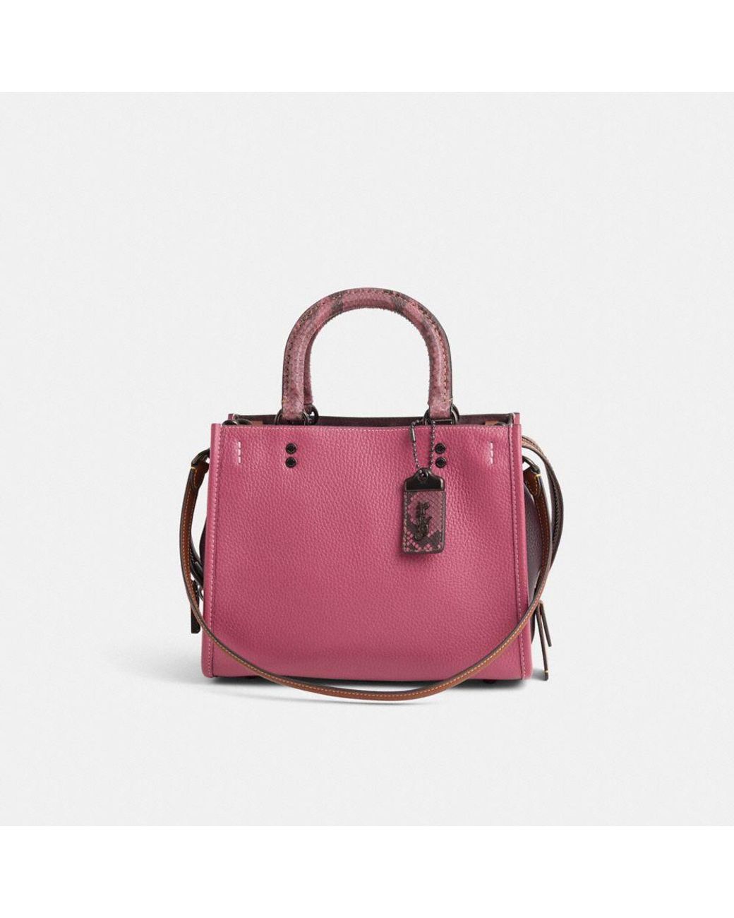 COACH Restored Rogue Bag 25 In Colorblock With Snakeskin Detail in Pink ...
