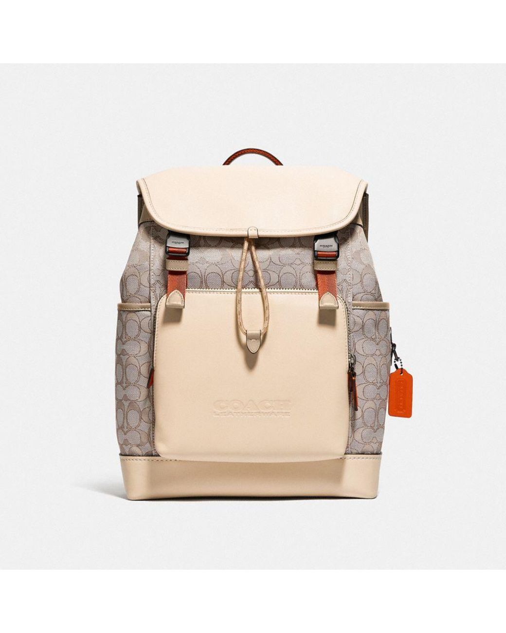 COACH League Flap Backpack In Signature Jacquard in Black for Men | Lyst