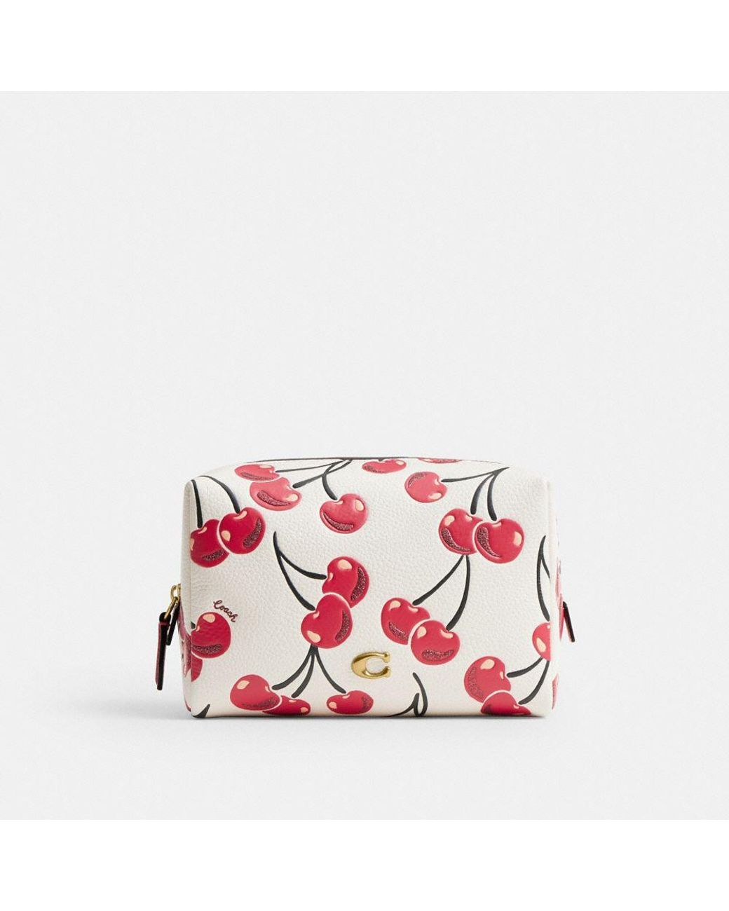 COACH Essential Cosmetic Pouch With Cherry Print in Red | Lyst