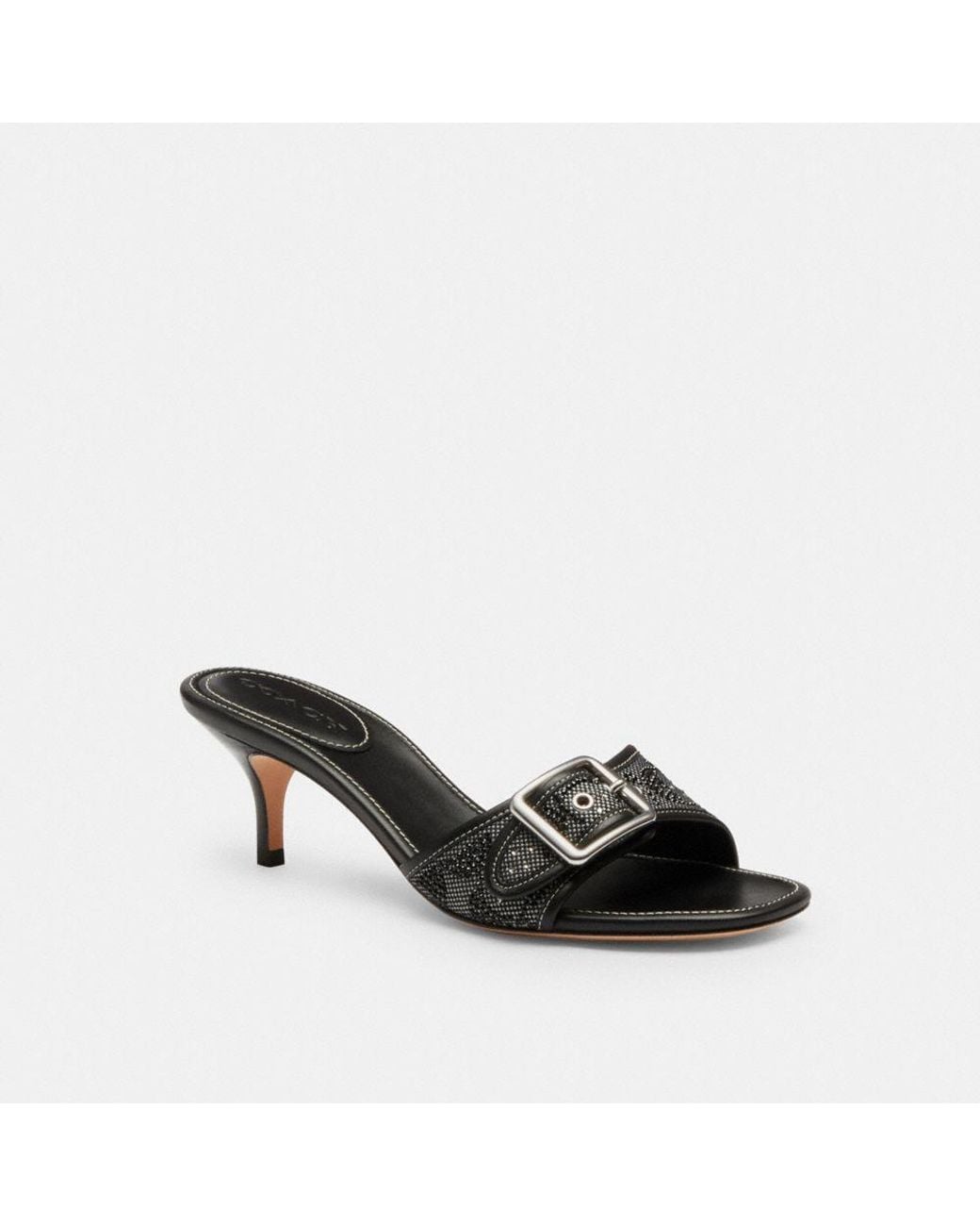 COACH Margot Sandal In Crystal Signature Jacquard in Black | Lyst