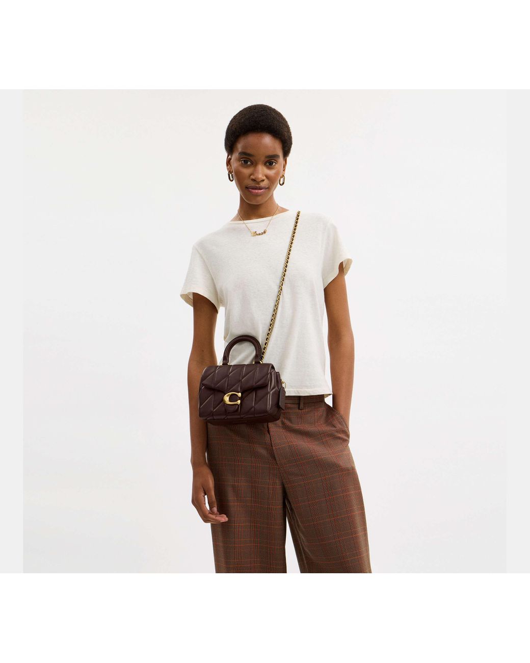 COACH Tabby Top Handle Bag in Black | Lyst UK