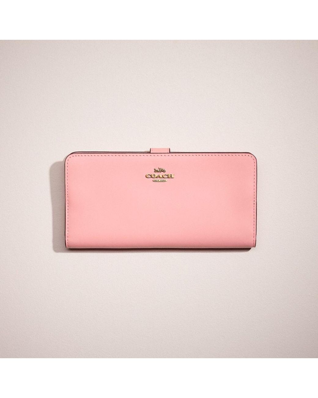 COACH Restored Skinny Wallet in Pink | Lyst