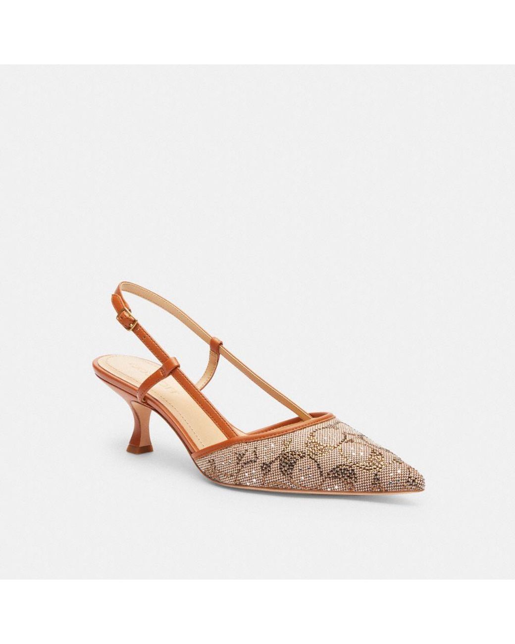 COACH Rosie Slingback In Crystal Signature Jacquard in Brown | Lyst