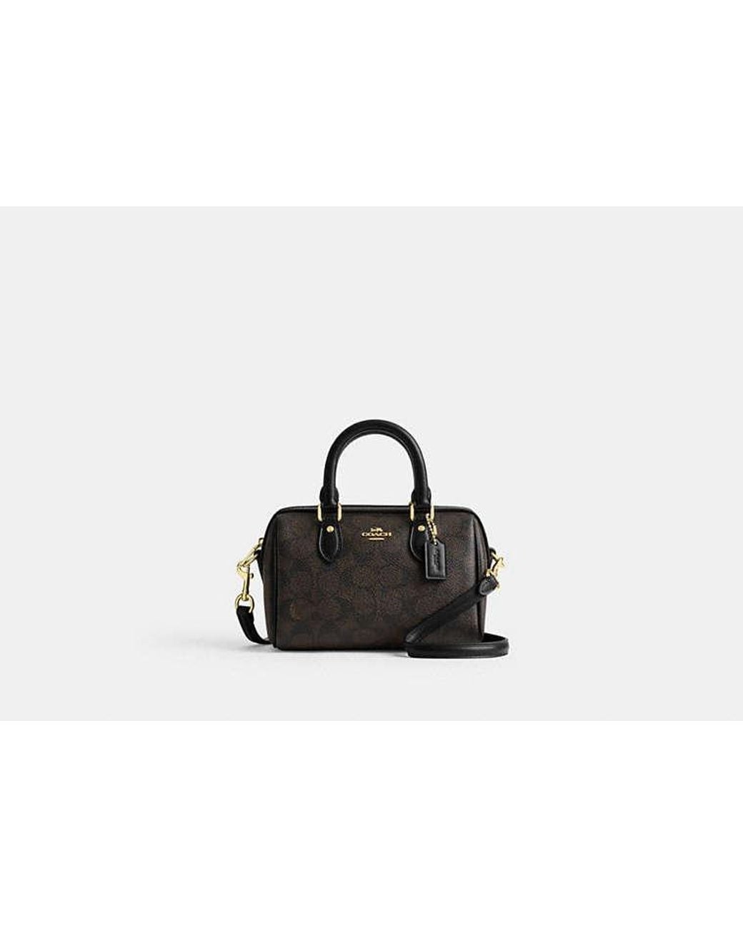 COACH Mini Rowan Crossbody Bag In Signature Canvas in Black | Lyst UK